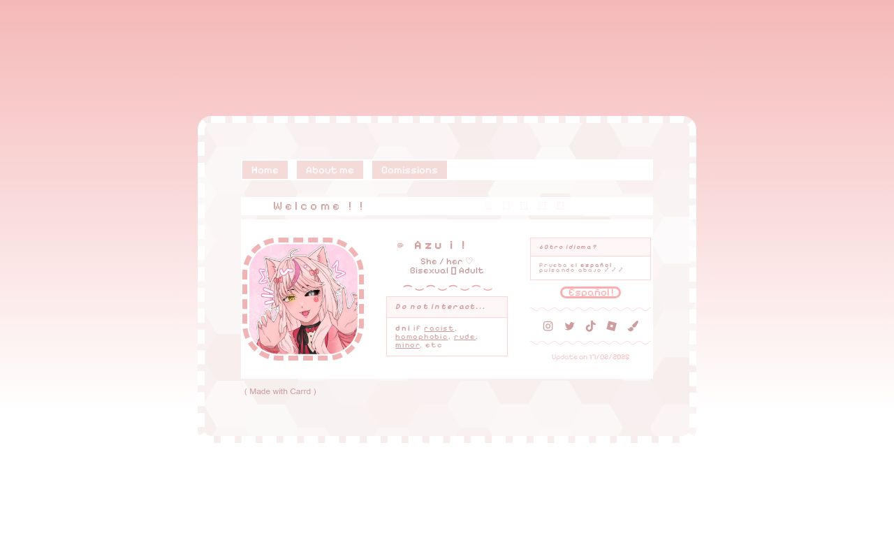 Azu's carrd english ver